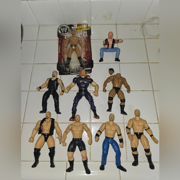 WWE | Toys | Lot Of 9 Wwewwf Jakks Pacific Action Figures Stone Cold Hhh The Rock Doa K | Poshmark